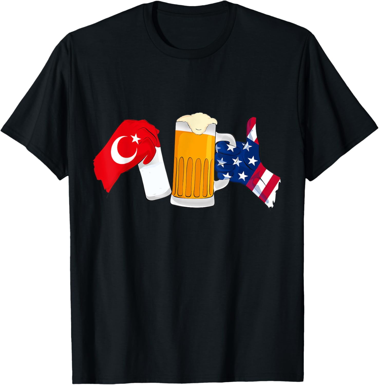 Friendship of Turkish Raki and American Beer T-Shirt - Walmart.com