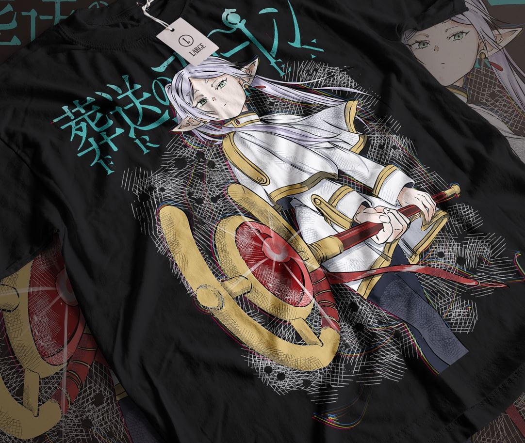 Frieren Beyond Journey’s End T-Shirt, Elf Mage Anime Graphic Tee ...