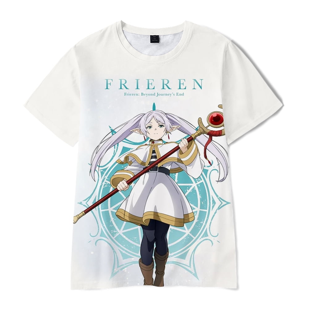 Frieren Logo T-Shirts Anime 3D Print Merch Tee Cosplay Women Men ...