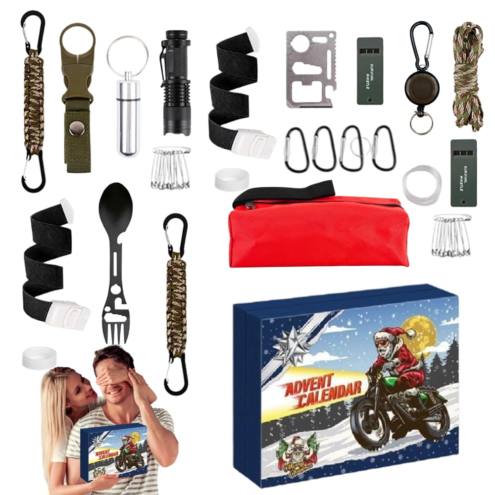 Frifer 2025 Advent 24 Day Christmas Countdown Survival Kit Portable ...