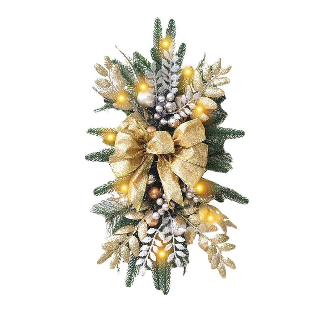 Frifer Artificial Stairs Christmas Garland Lights Cordless Christmas ...