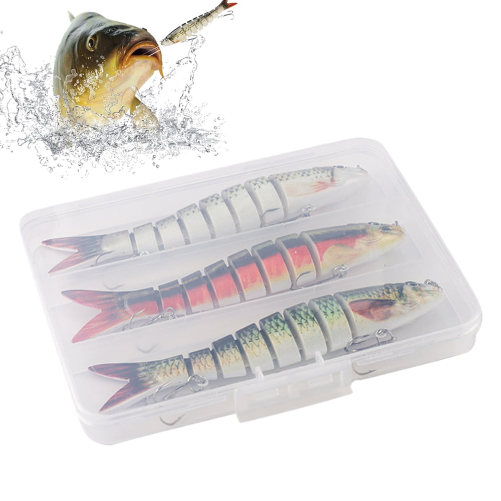 Frifer Fishing Lure Multi-Joint Baits for Angling 3 Pieces Realistic ...