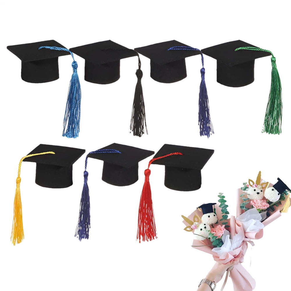 Frifer Grad Hat Decorations Kit 7X Graduation Cake Decorations with ...