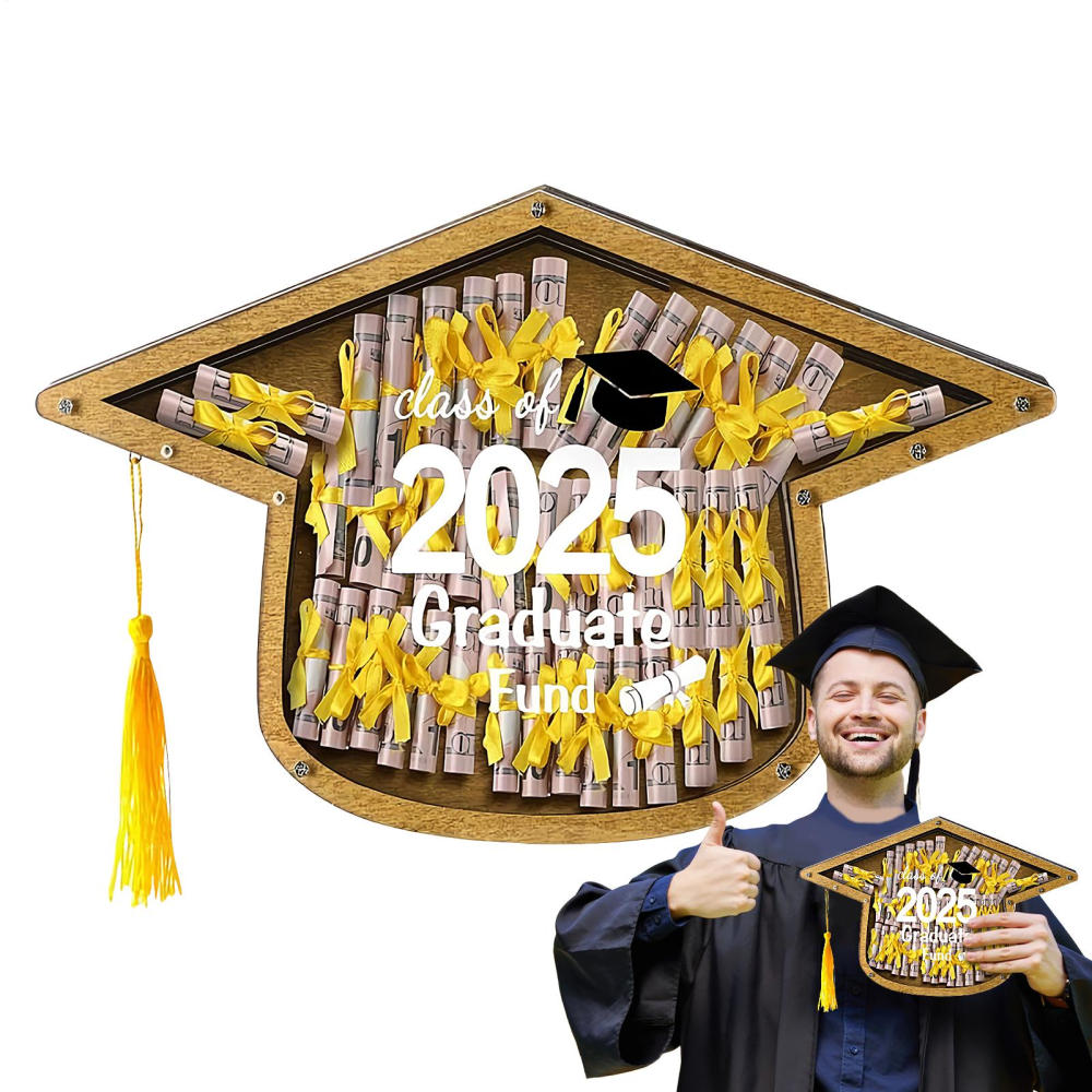 Frifer Money Saving Box Wooden Cash Saving Box Graduation Centerpiece ...