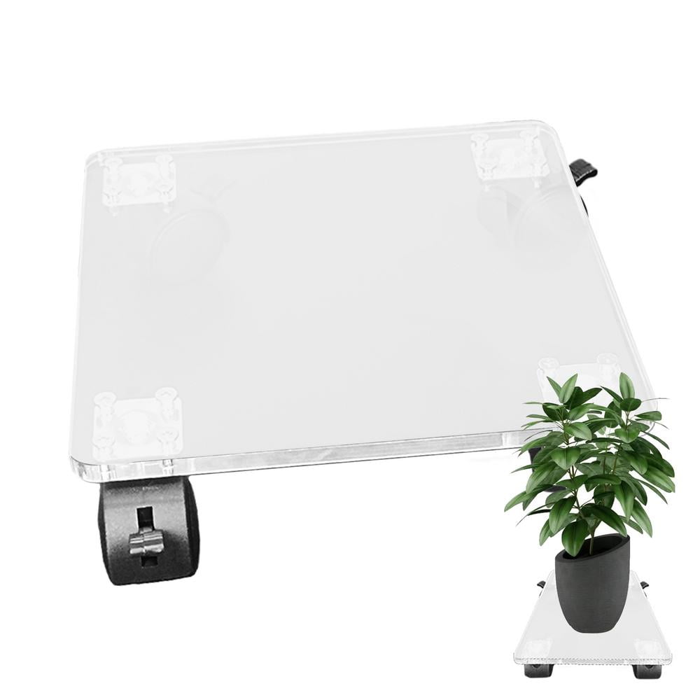 Frifer Rolling Plant Stands with Wheels Clear Acrylic Square Wheeled ...