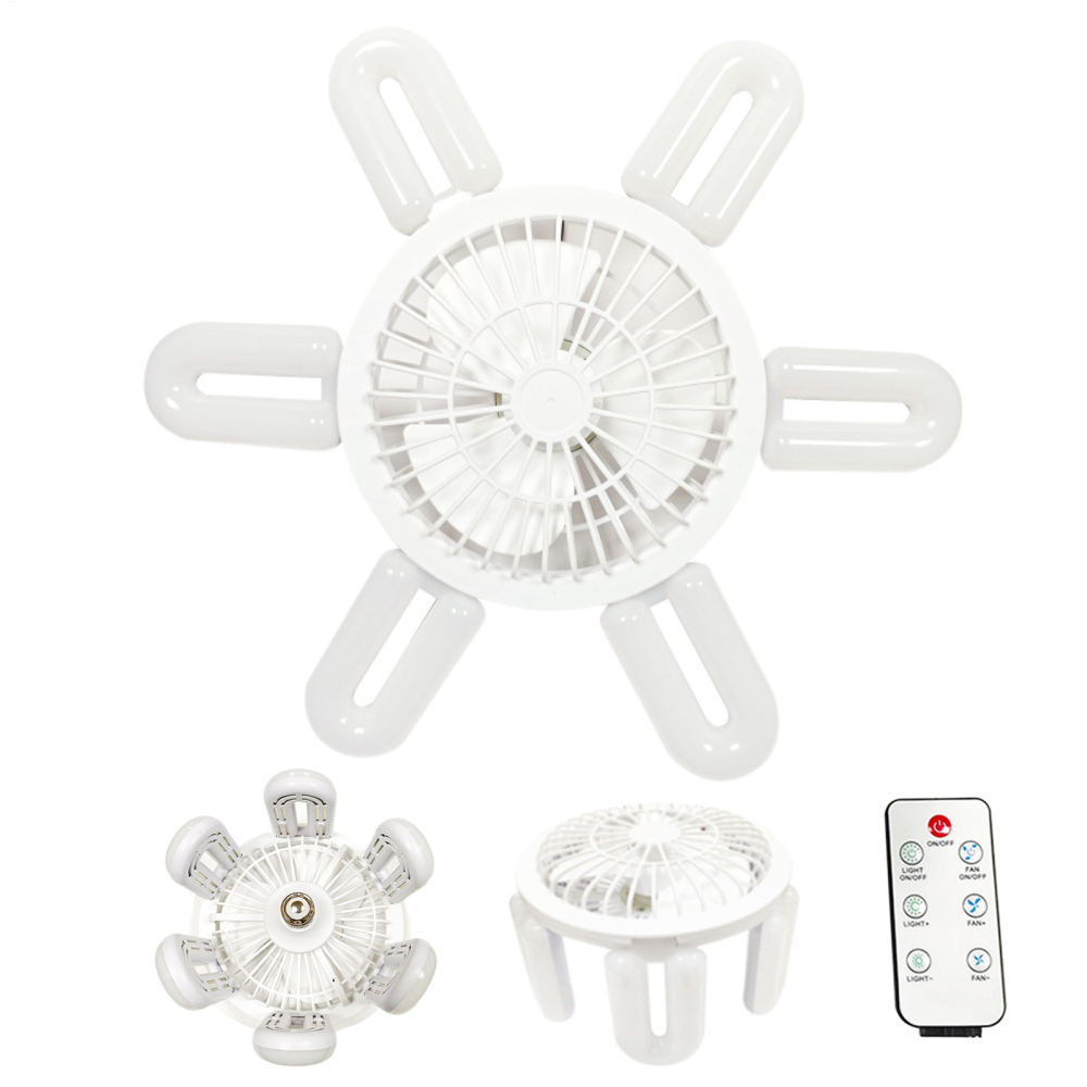 Frifer Socket Fan with Light Screw in Ceiling Fan 3 Colors Dimmable ...