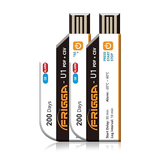 Frigga 2 Pack Temperature Data Logger Single Use Temperature Recorder ...