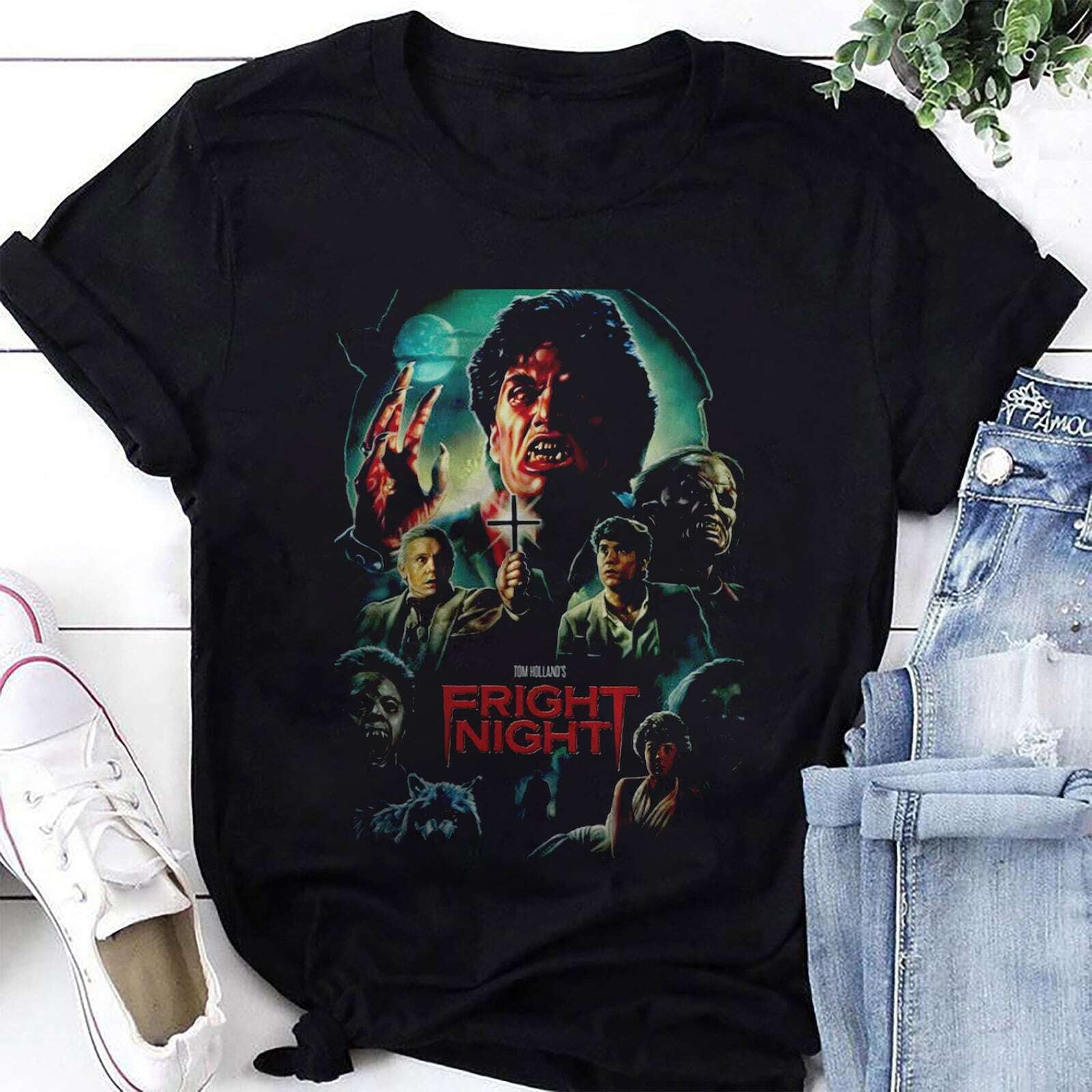 Fright Night 80s Horror Movie Poster T-Shirt, Fright Night Shirt, Scary ...