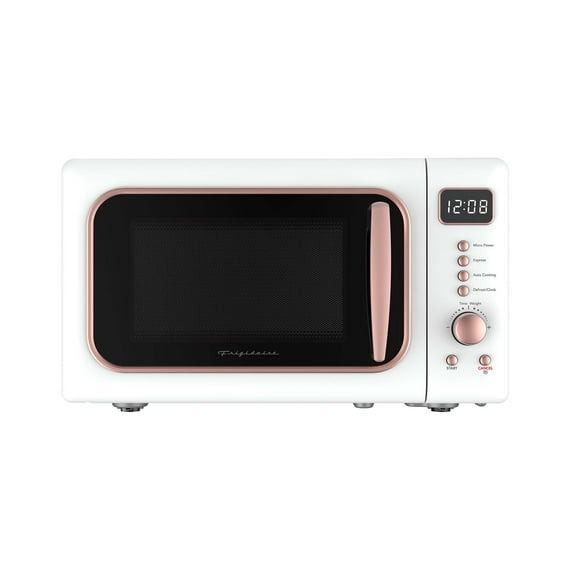 Frigidaire 0.7 Cu. Ft. Retro Countertop Microwave Oven, White and Rose ...