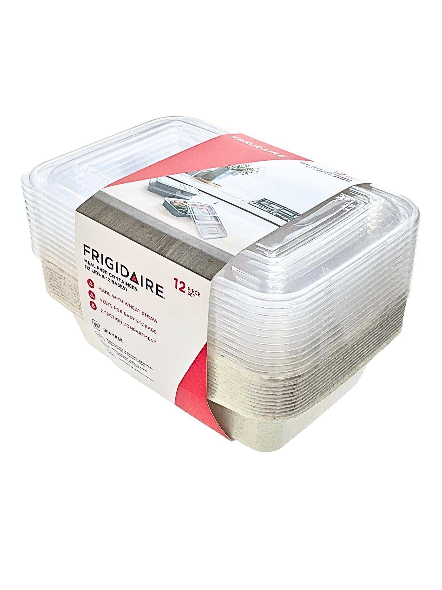 Frigidaire 12 Pack Reusable Meal Prep Containers, 2 Compartments ...