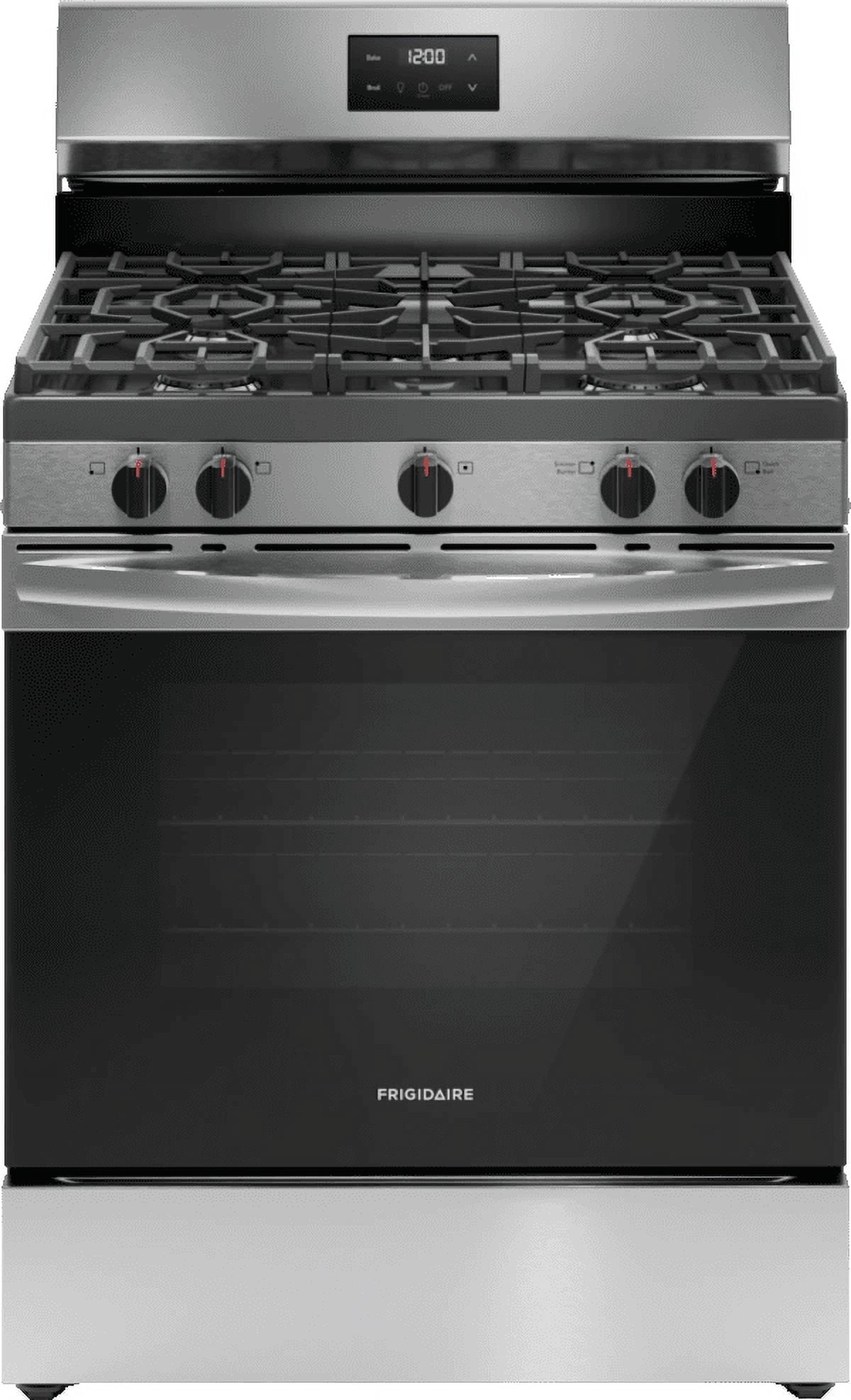 Frigidaire Stainless Steel 30" Gas Range Stove, 5.1 Cu. Ft. Oven ...