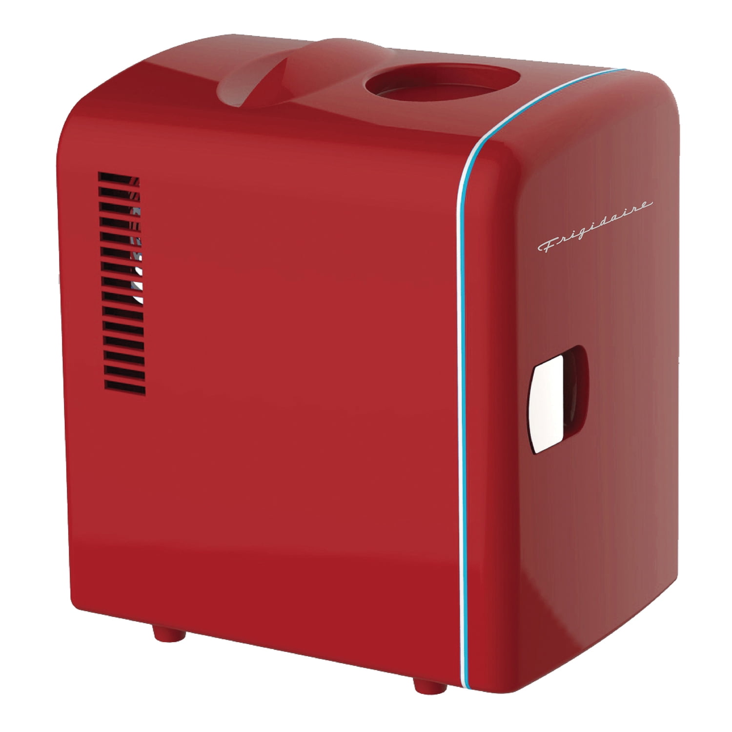 Frigidaire 6-Can Mini Fridge with Can Holder on Top (Red), EFMIS149-RED ...