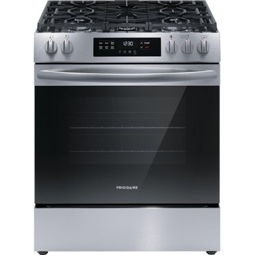 30" wide gas range in white with open burners and spark ignition ...