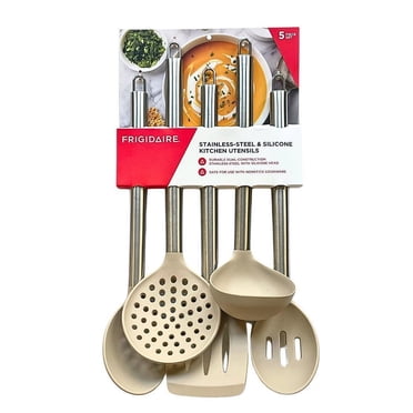 Zulay Kitchen Non-Stick Silicone Utensils Set with Acacia Wood Handles ...