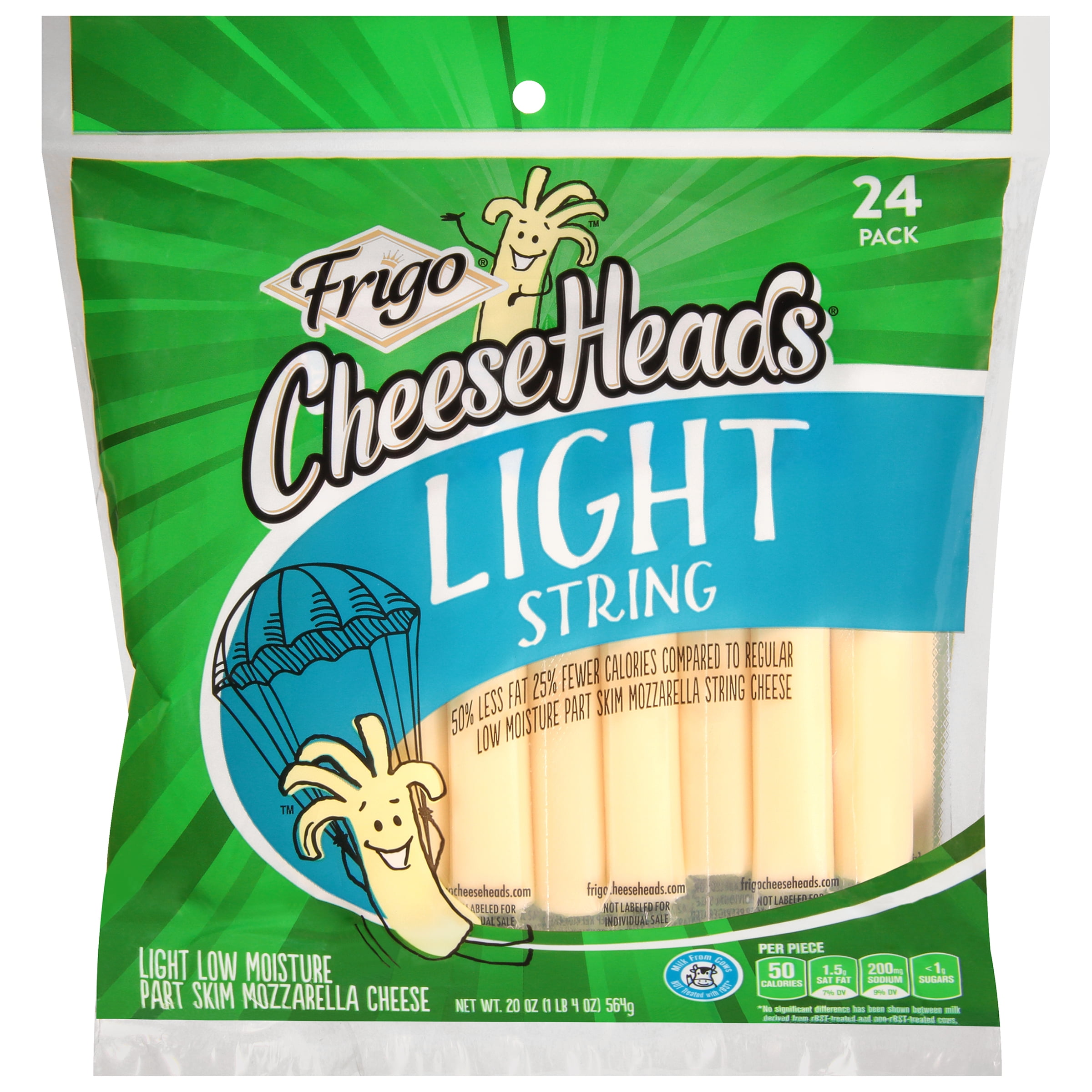 Frigo® Cheese Heads® Light Mozzarella String Cheese Snacks, 20 oz, 24 ...