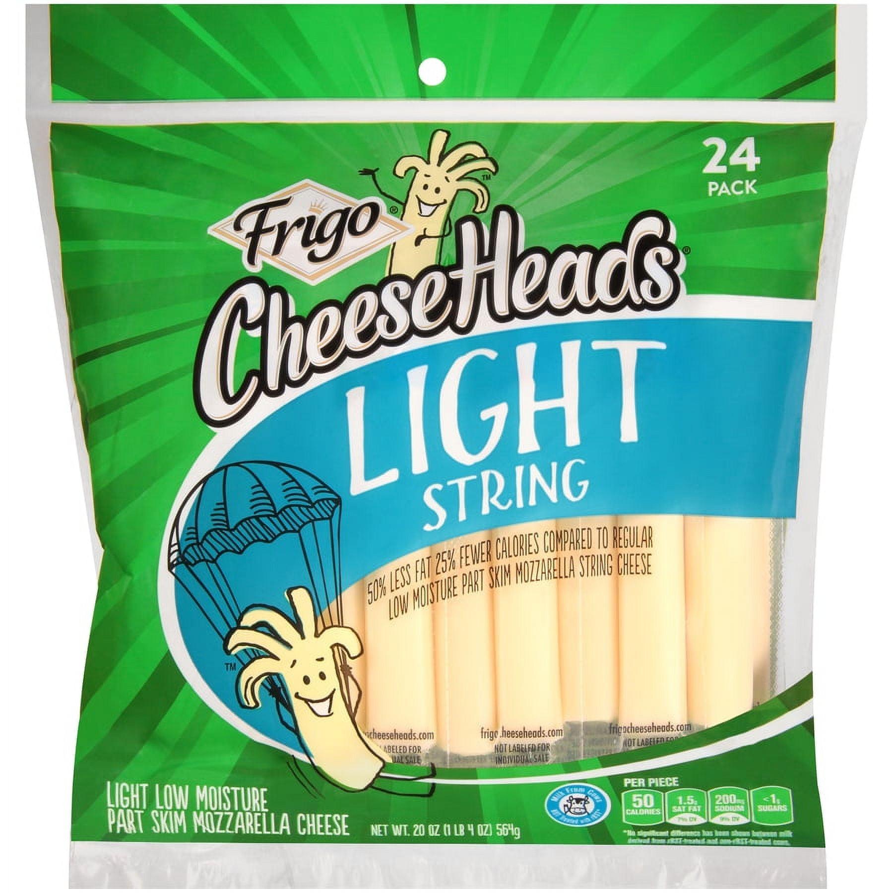 Frigo® Cheese Heads® Light Mozzarella String Cheese Snacks, 20 oz, 24 ...