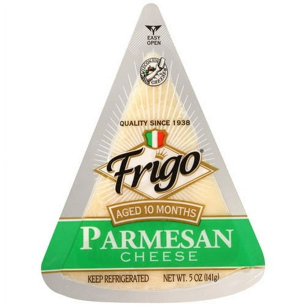 Frigo Parmesan Cheese Wedge, 5 oz Plastic Wrap Refrigerated Hard Cheese ...