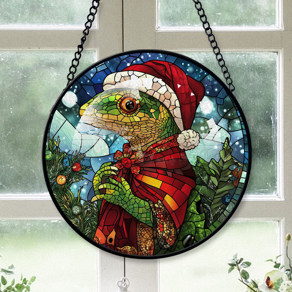 Frilled Lizard Ornament Christmas 2025, Frilled Lizard Stained Glass ...