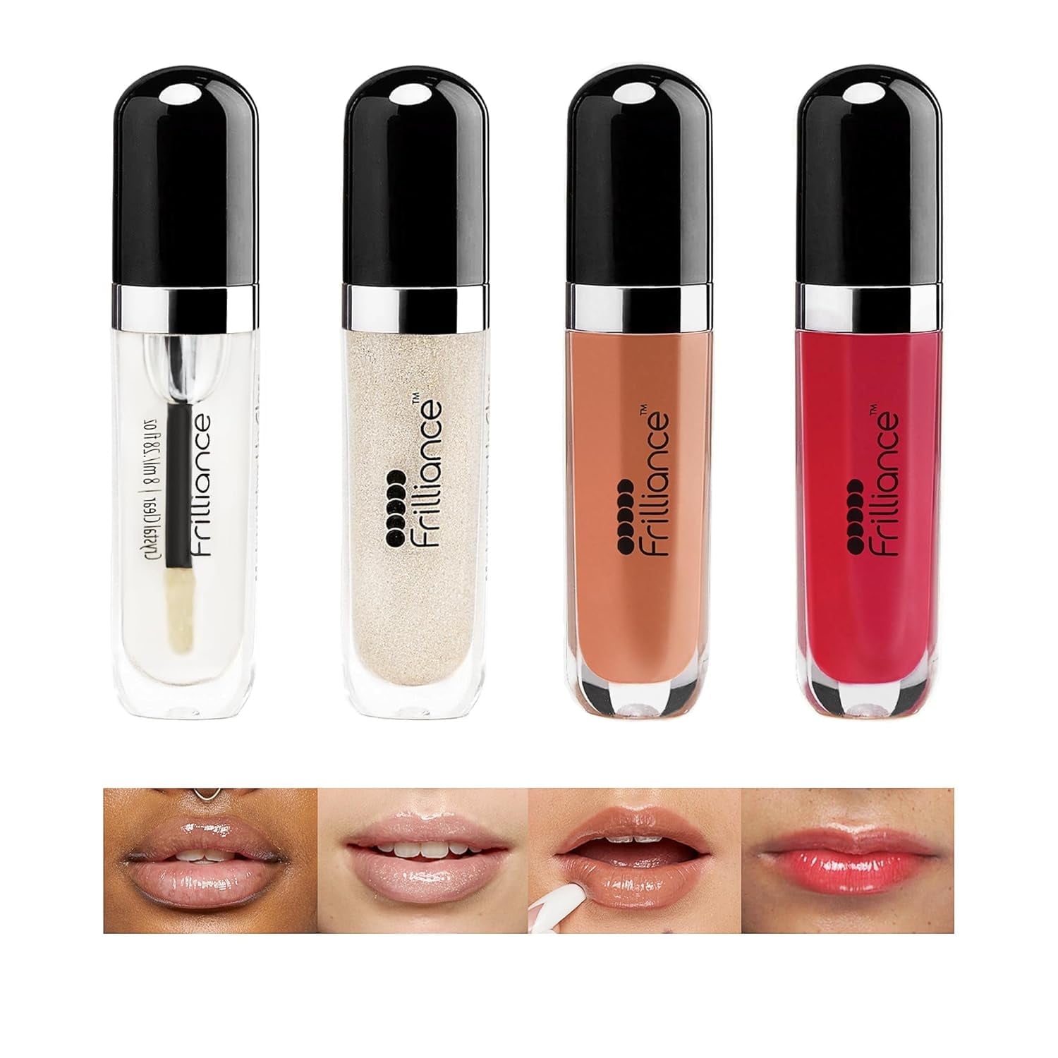 Frilliance Moisturizing Natural Lip Gloss Vault Bundle for Teens, (4 ...