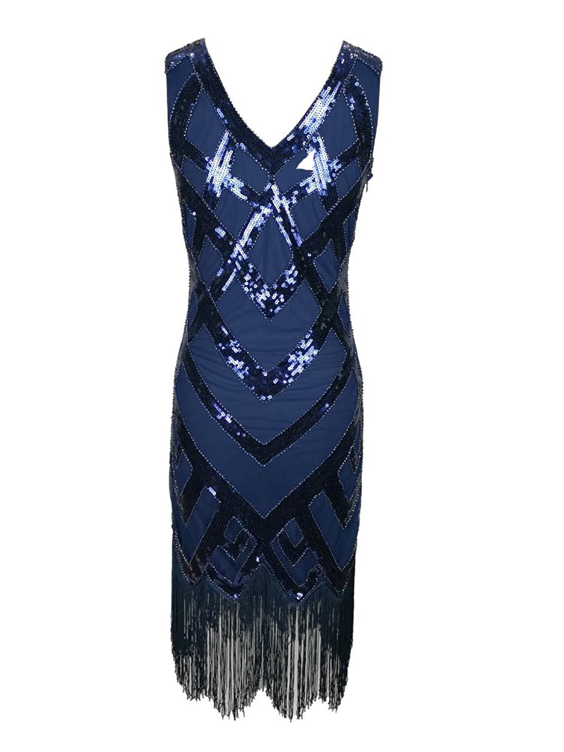 Fringe 20'S Sequin Art Deco Tea Party Fancy Dress Blue - Walmart.com