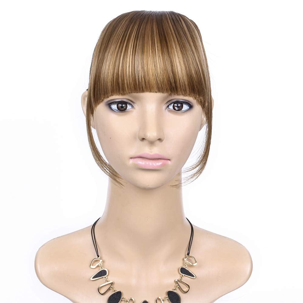 Fringe Bangs Synthetic Hair Extensions Clip in Bangs 6" Short Straight ...