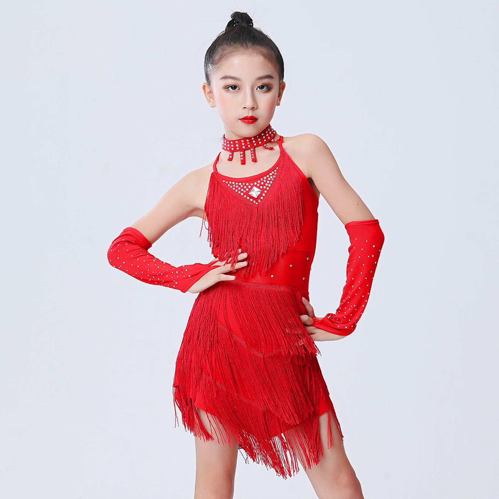 Fringe Dress Sleeveless Girl Sequin Dress Sparkling Spaghetti Strap ...