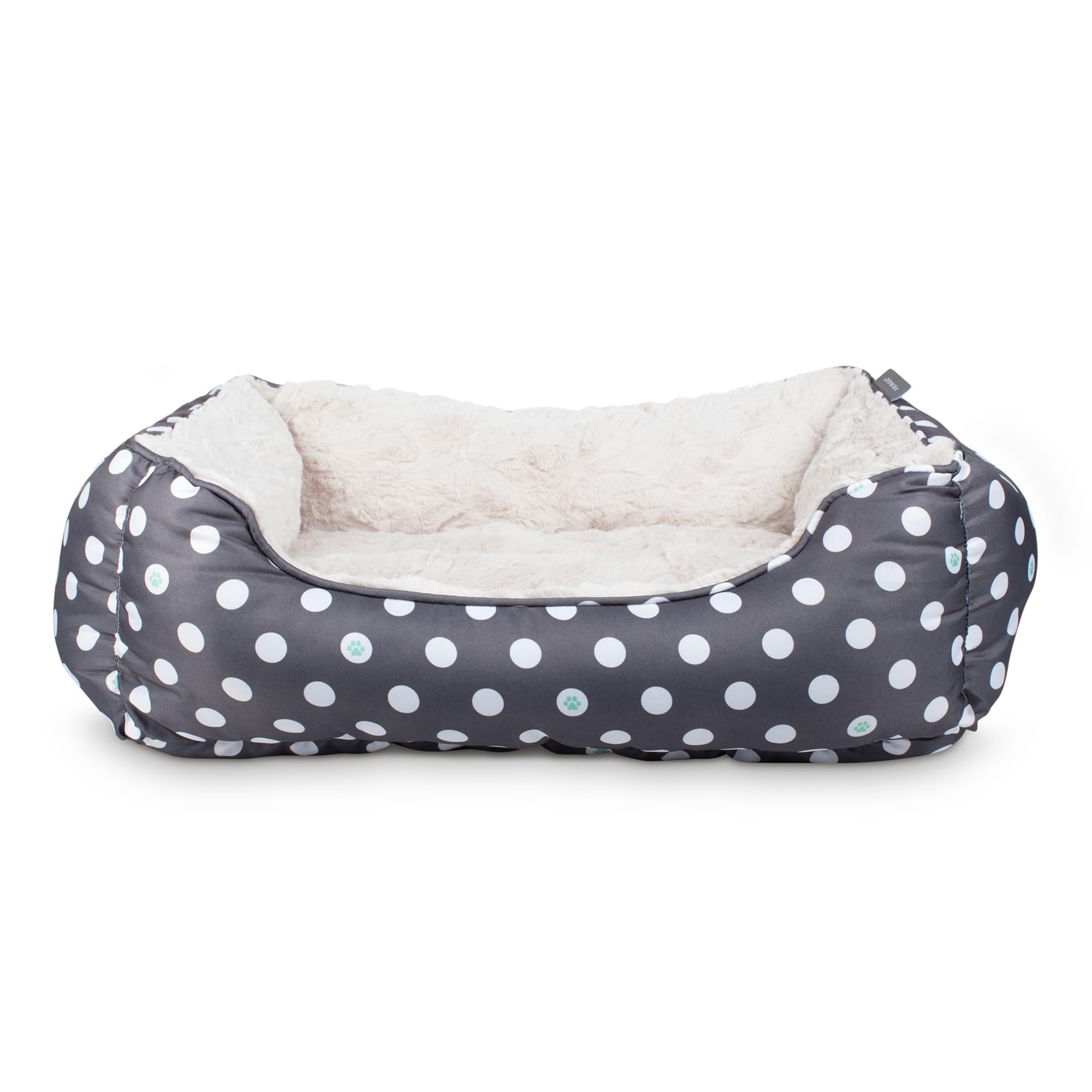 Fringe Studio "Dot Paw Charcoal Medium Rectangular Cuddler Pet Bed 25 ...