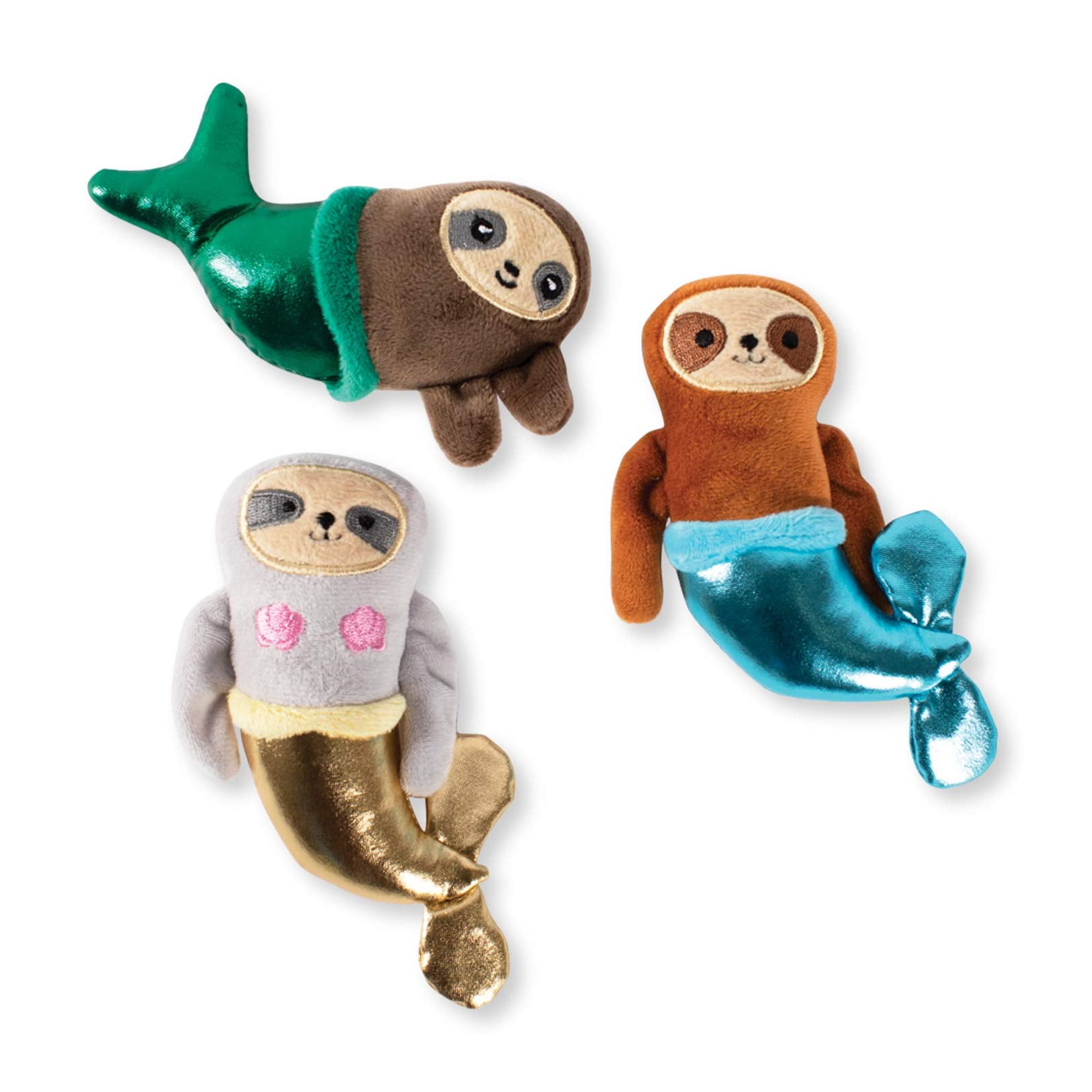 Fringe Studio Squeaker Pet Toy Set, Set of 3, Sloth Mermaids (289438 ...