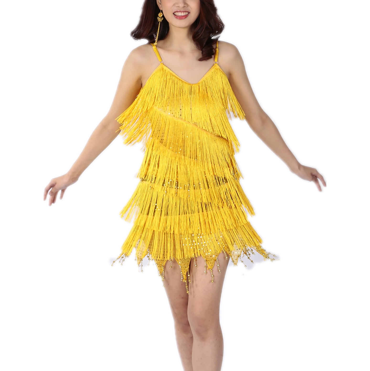 Fringe Tango Ballroom Latin Dance Team Uniforms Outfits Suit for Women ...