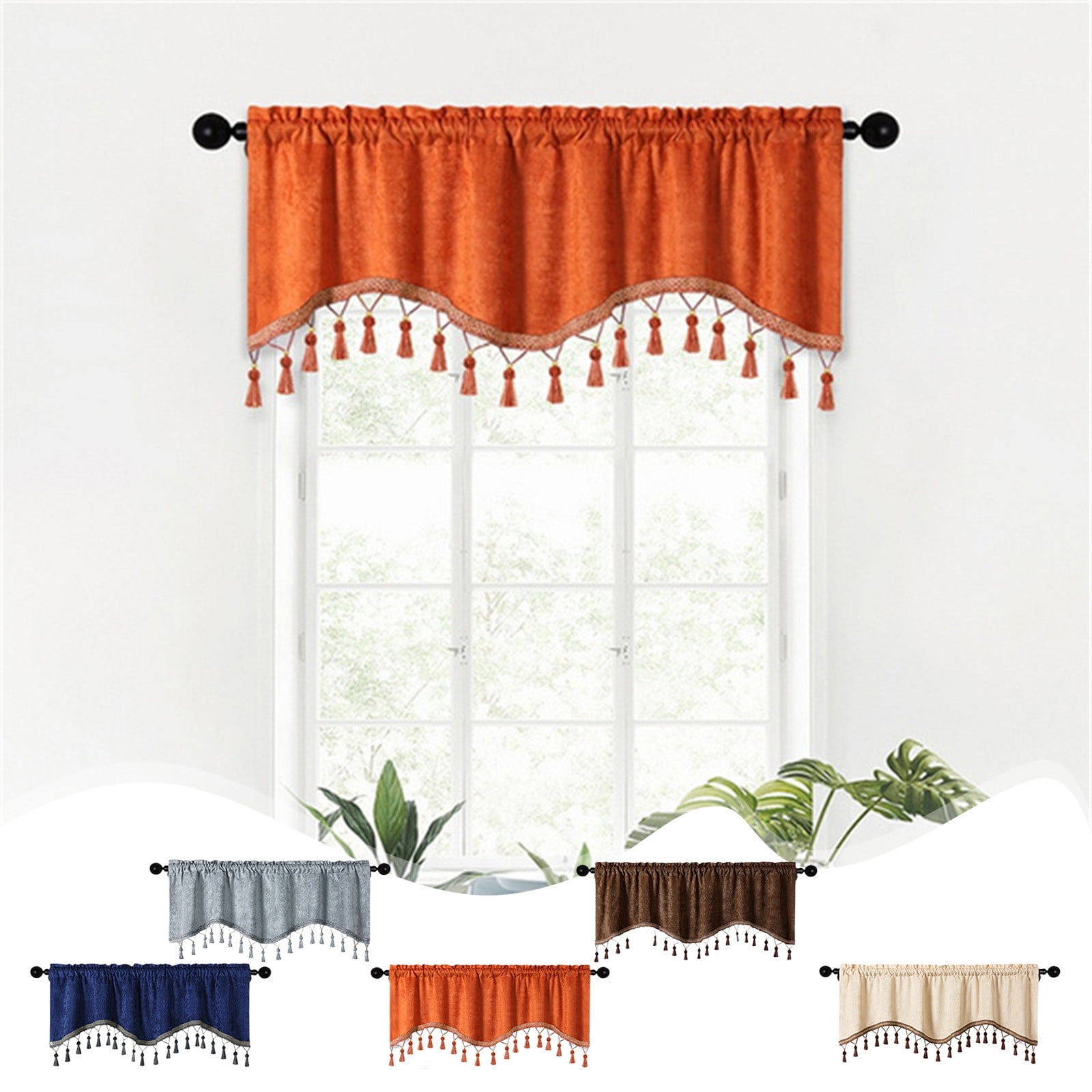 Fringe Window Panels, Elegant Drapes, Light Fringe, Short Length ...