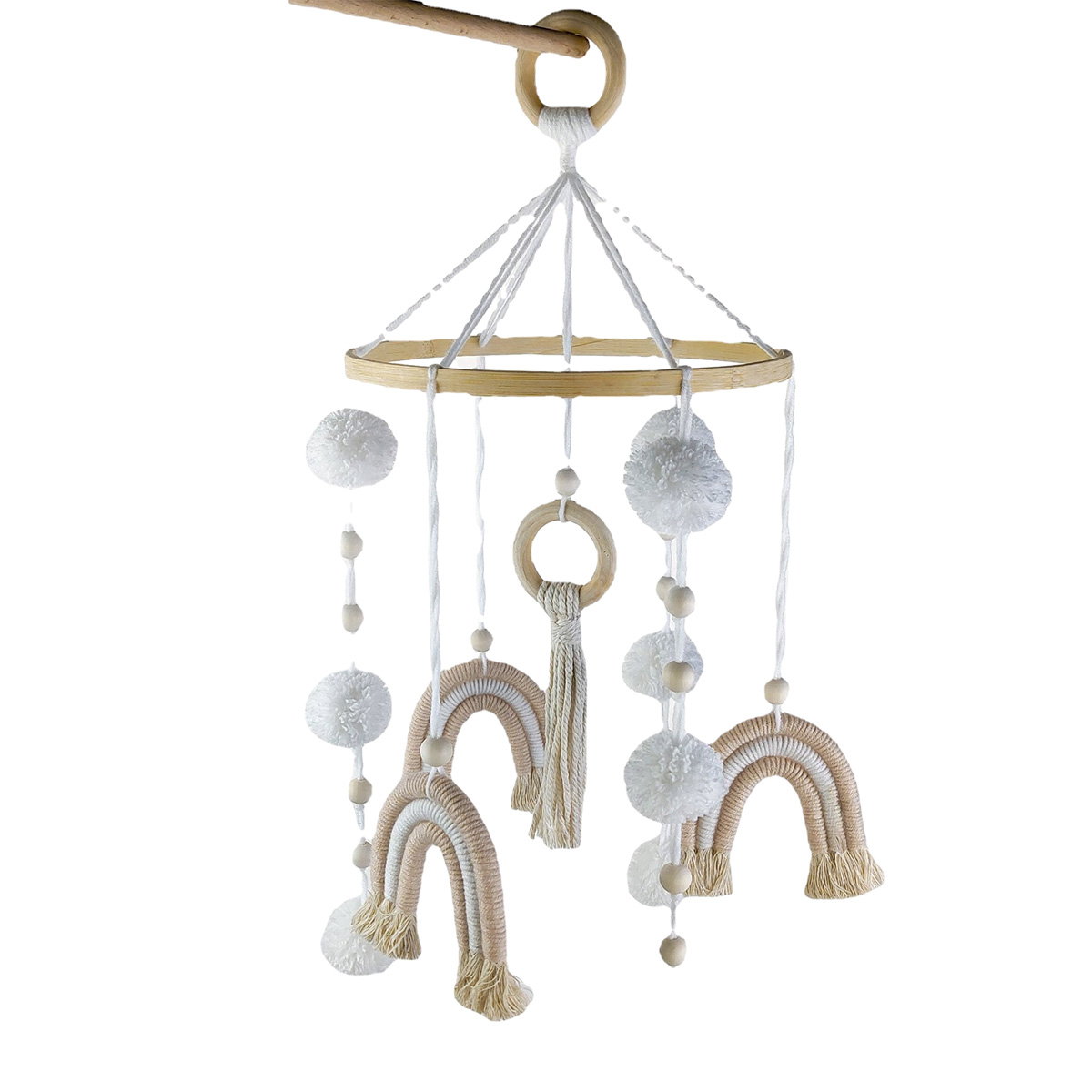 Fringe lace Rainbow moon wind chimes baby cot Kindergarten mobile wall ...