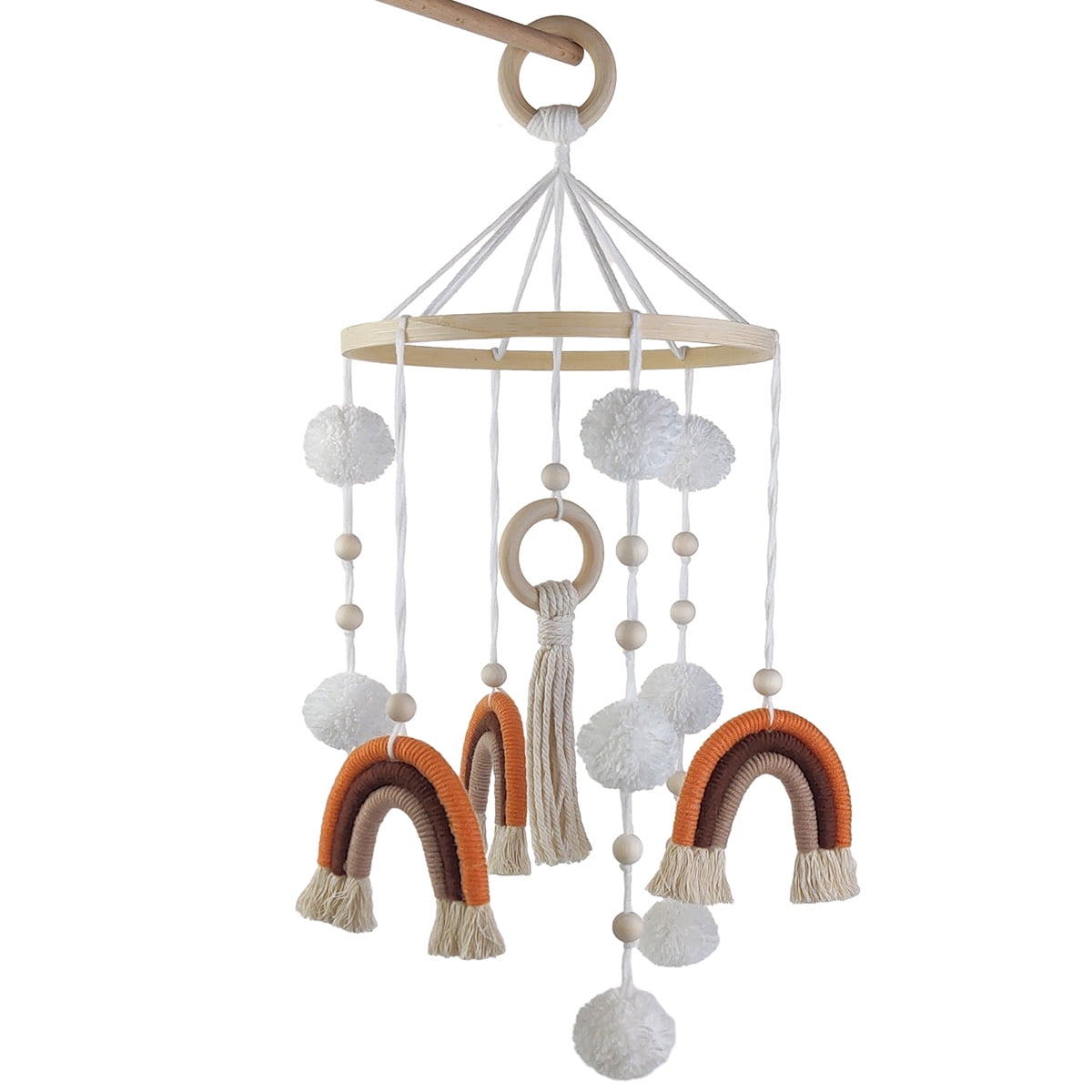Fringe lace Rainbow moon wind chimes baby cot Kindergarten mobile wall ...