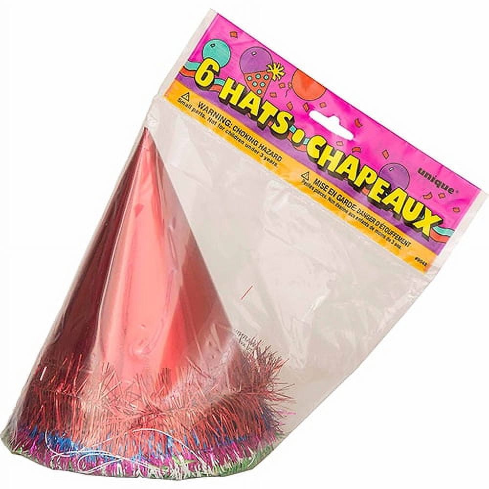 Fringed Party Hats, Assorted, 6ct - Walmart.com