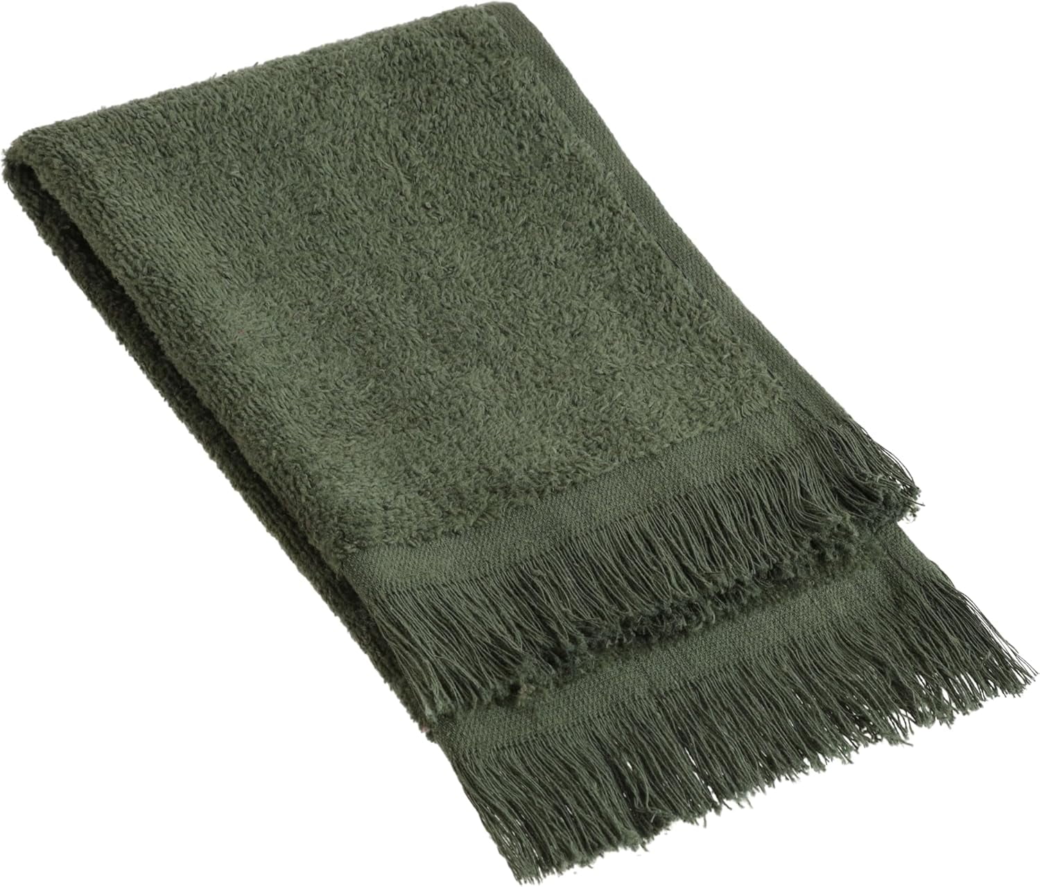 Fringed Reversible Fingertip Hand Towel (Size 11" W x 18" L) Terry ...