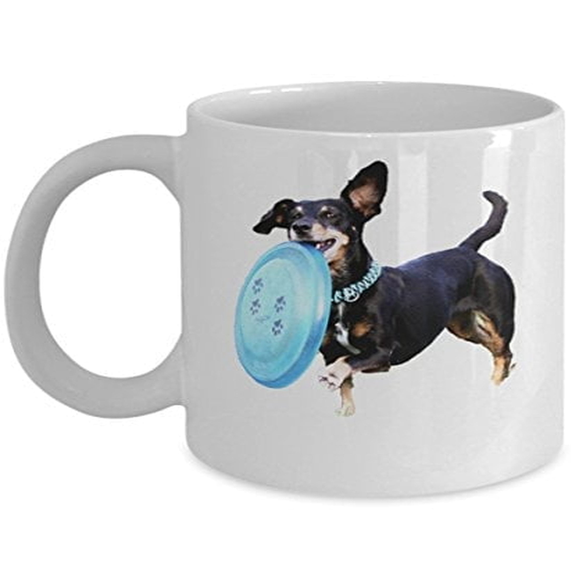 Frisbee 11 oz Coffee Mug - Cute Dog Disc White Ceramic Gift - Walmart.com