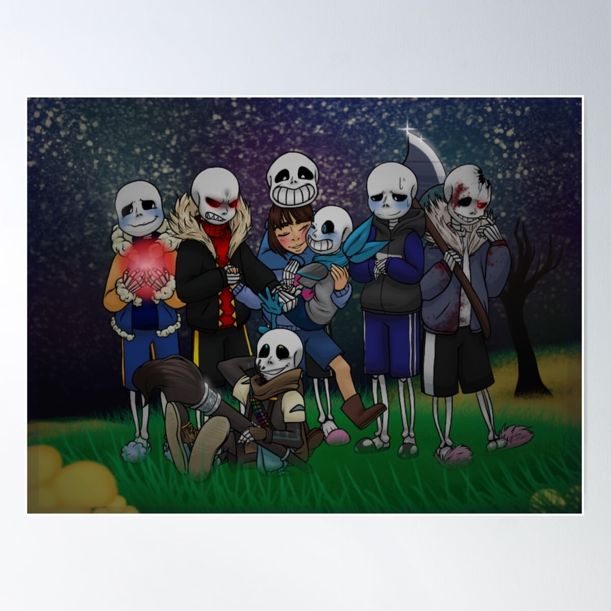 Frisk In The Middle Poster Wall Art, Modern Wall Decor For Living Room ...