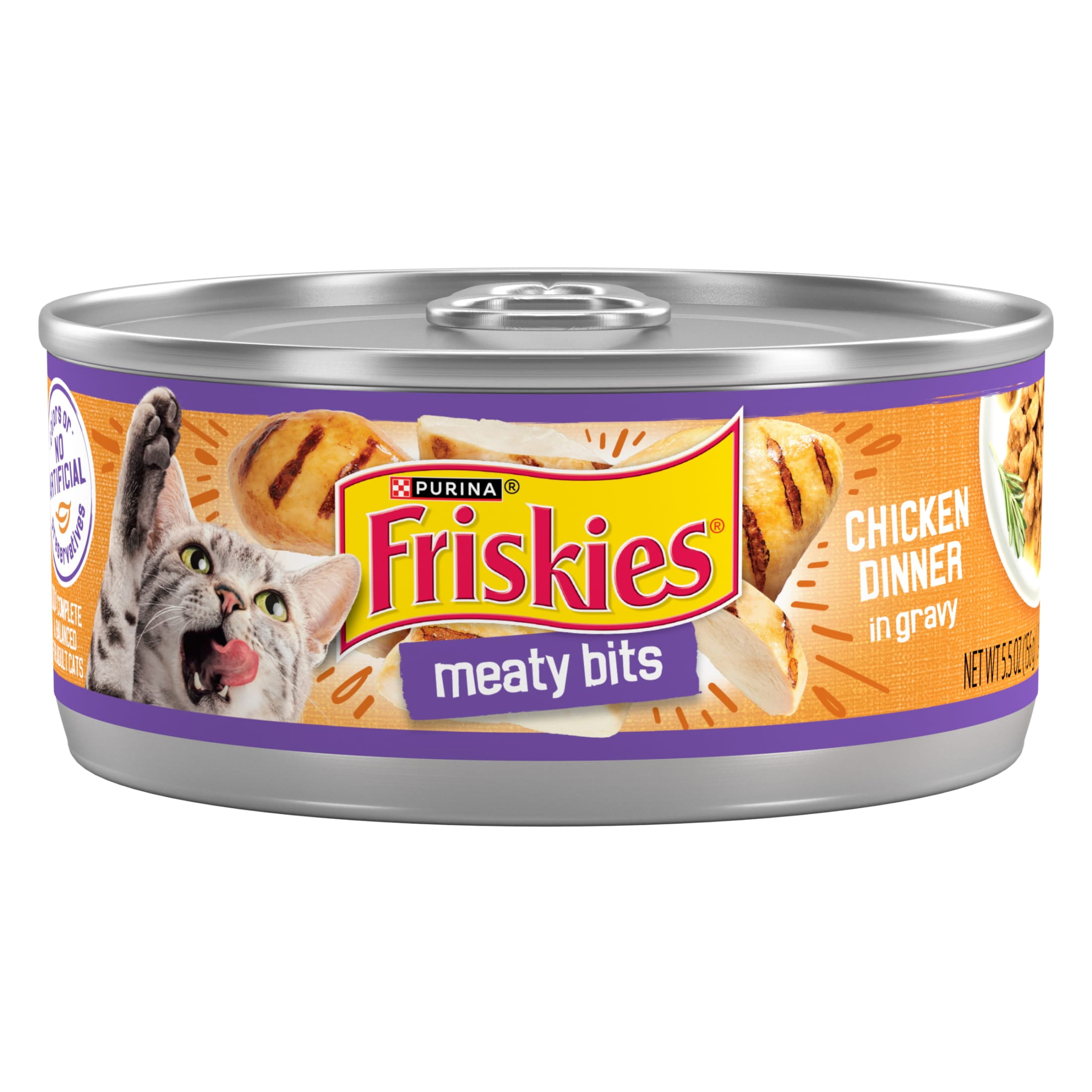 Friskies Soft Gravy Wet Cat Food, Meaty Bits Chicken Dinner, 5.5 oz ...