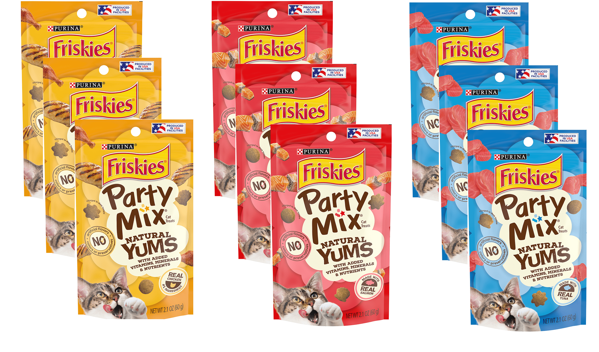 Friskies Naturals Party Mix Cat Treats Variety Pack - Chicken, Tuna ...