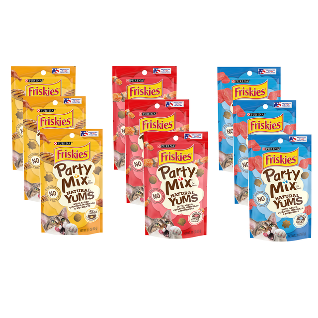 Friskies Naturals Party Mix Cat Treats Variety Pack - Chicken, Tuna ...