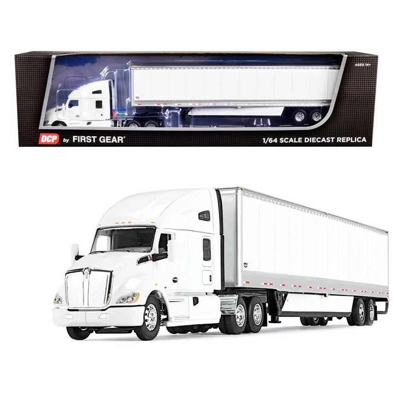 Frist Gear DCP 1/64 White Kenworth T680 w/ 53' Wabash DuraPlate HD ...