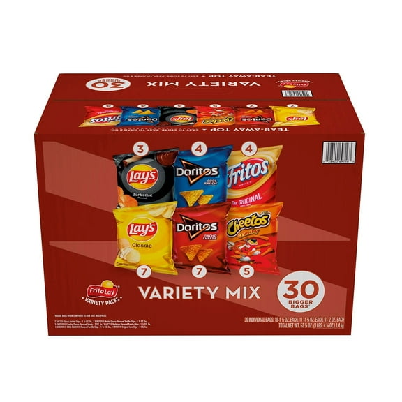 Frito-Lay Premiere Mix Variety Pack - 30 Count Family Size Party Snack ...