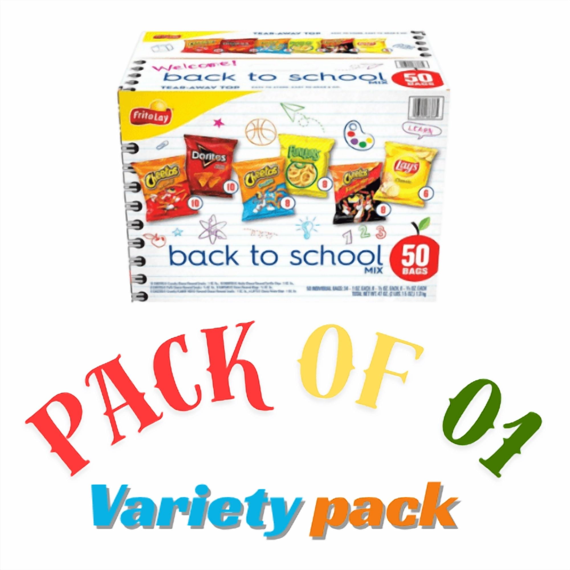 Frito-Lay Back to Class Mix Variety Pack Chips, 50 Count – School ...