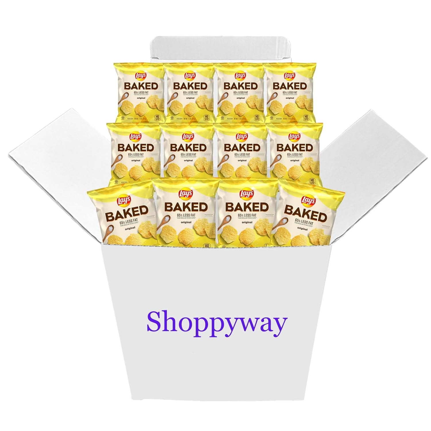 Frito-Lay Baked Lay's Original Potato Chips, 1.125 oz Bags, Pack of 12 ...