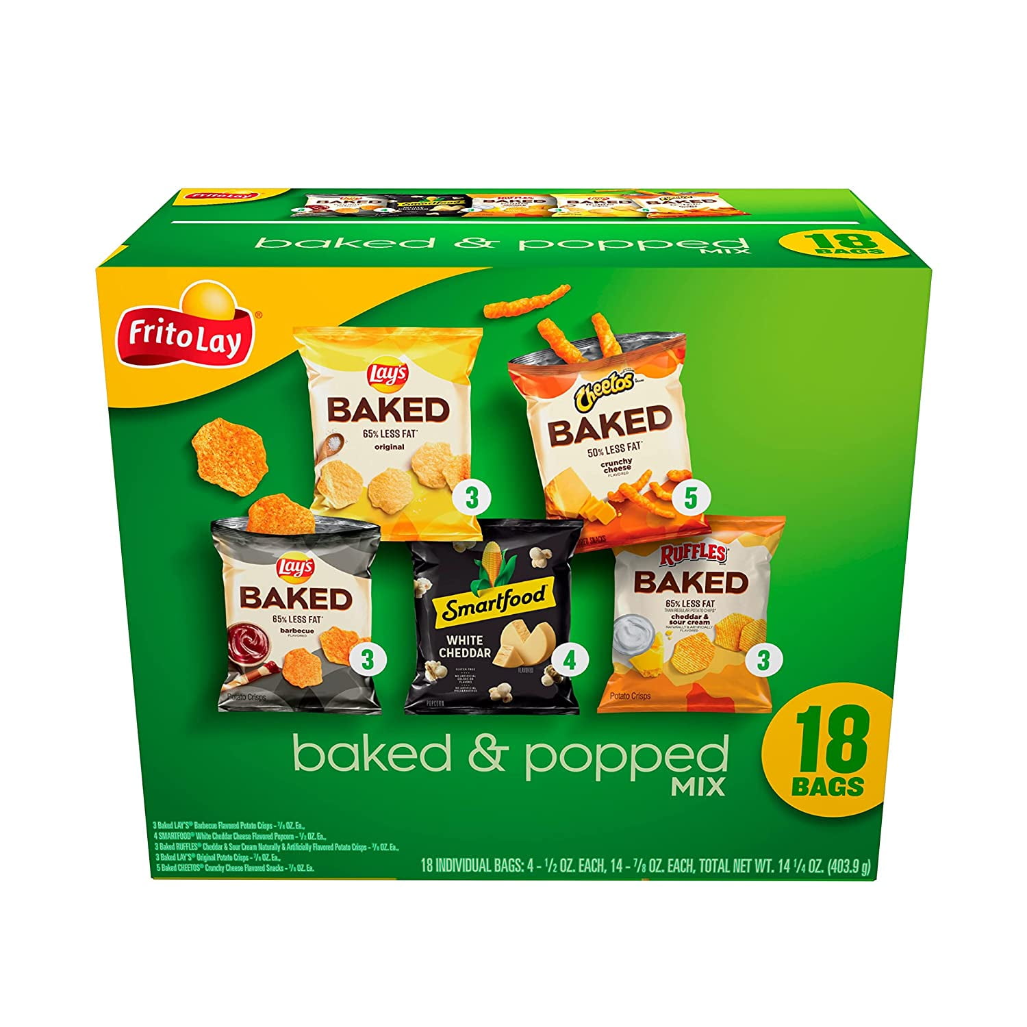 Frito-Lay Baked & Popped Mix Variety Pack Box 18ct - Walmart.com