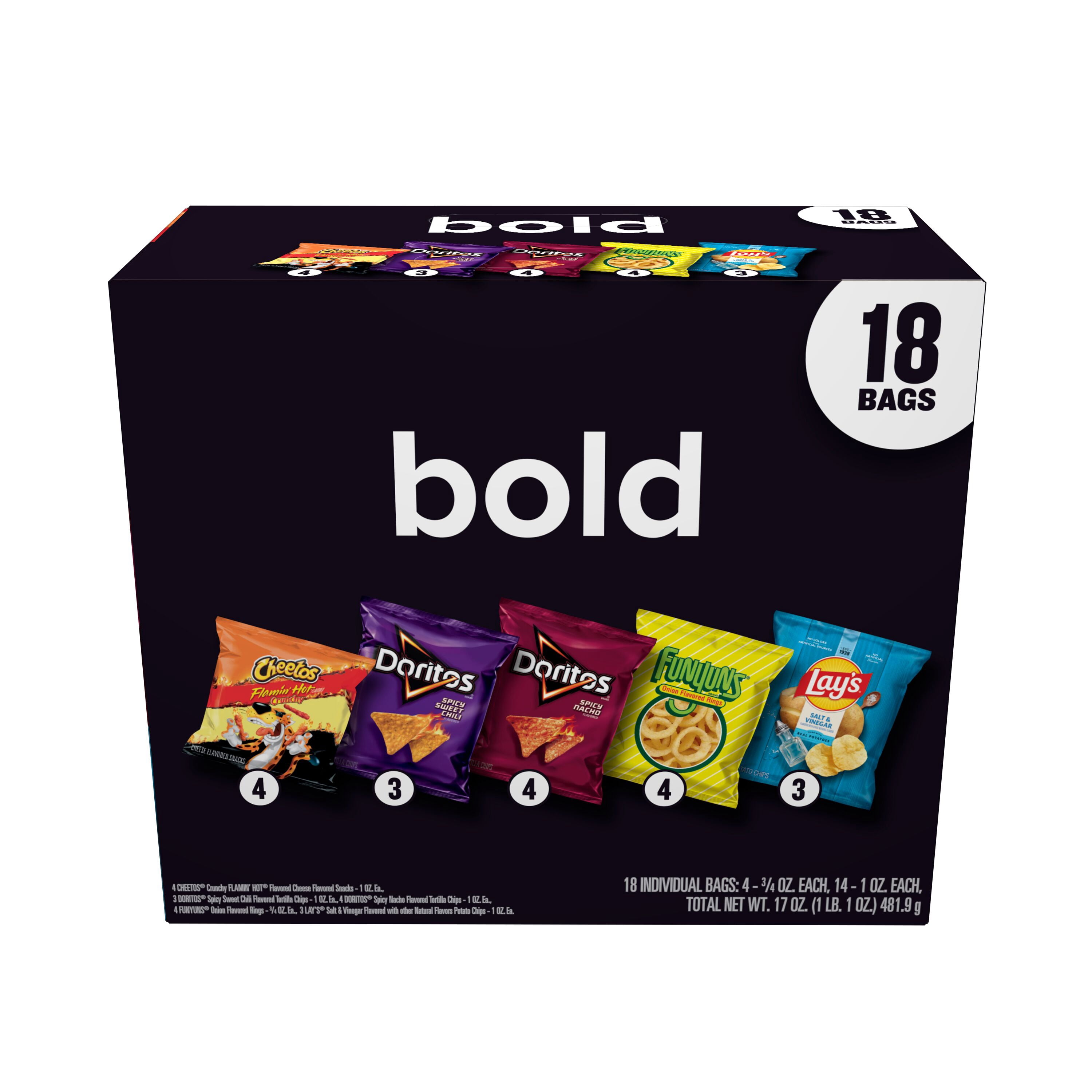 Frito-Lay Bold Mix Multiple Bag Flavor Variety Pack Snack Chips, 18 ...