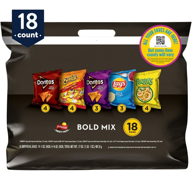 Frito-Lay Bold Mix Family Snacks, Single Bags, Assorted Chips, Party ...