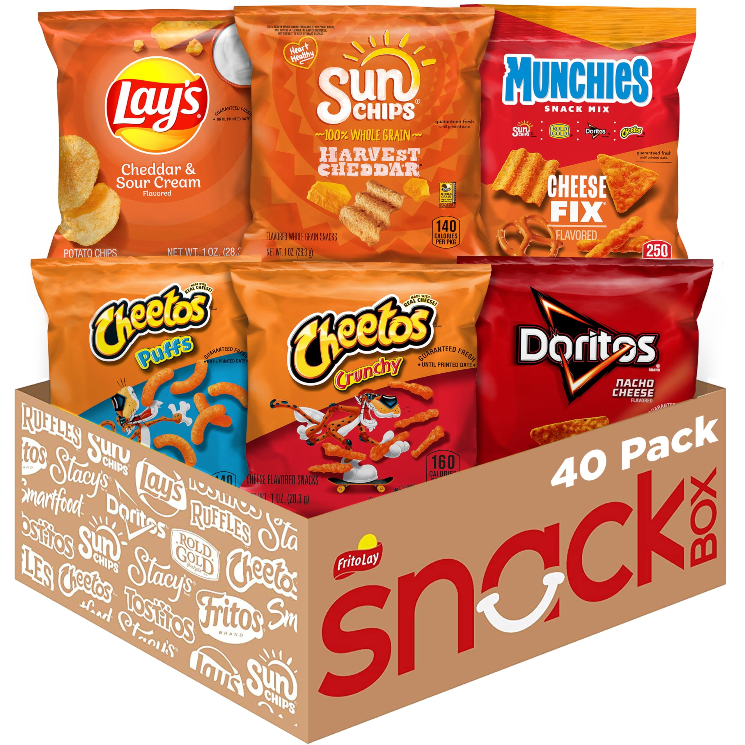 Frito Lay, Cheesy Mix ESF27 6 Flavor Variety Pack, Single Serve Bags ...
