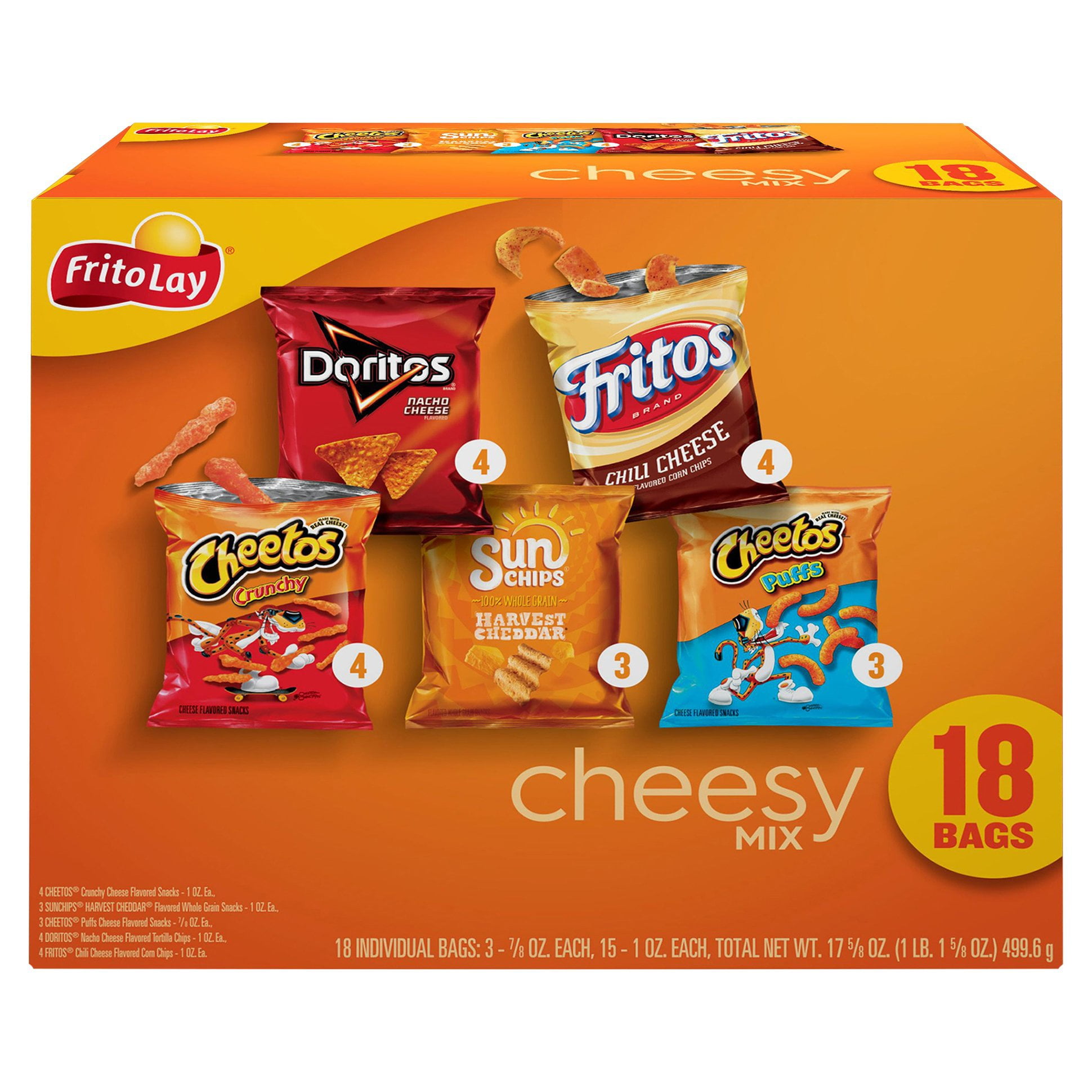 Frito Lay Cheesy Mix Variety Pack Chips - 18 ct (Packaging Varies ...