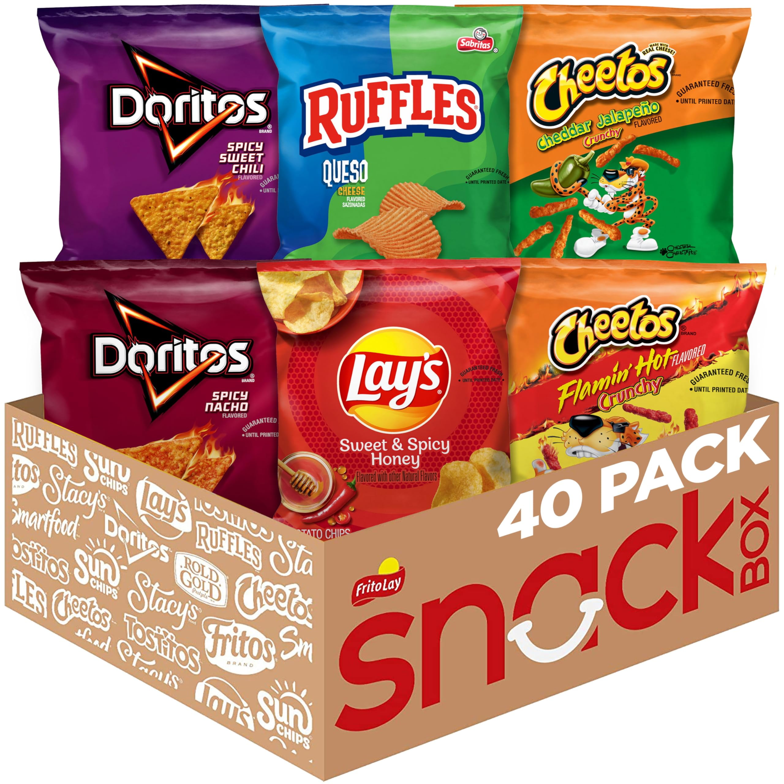 Frito Lay Cheesy Spicy DEF29 Sweet Variety Pack, 1oz Single Serve Bags ...