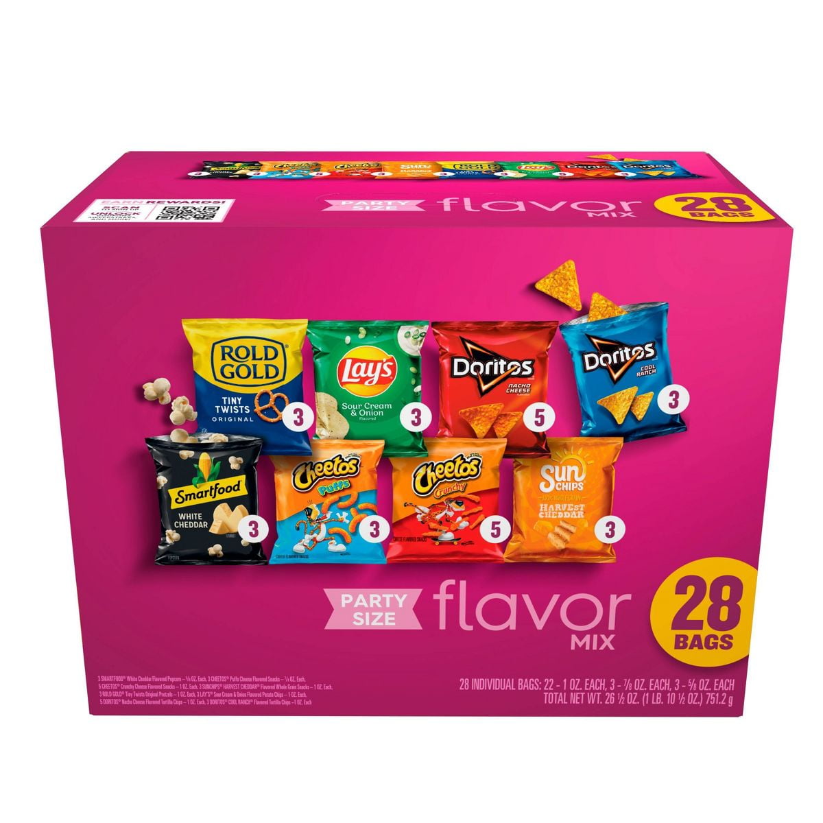 Frito-Lay Chips and Snacks Fun Times Mix Party Size Variety Pack - 28ct ...